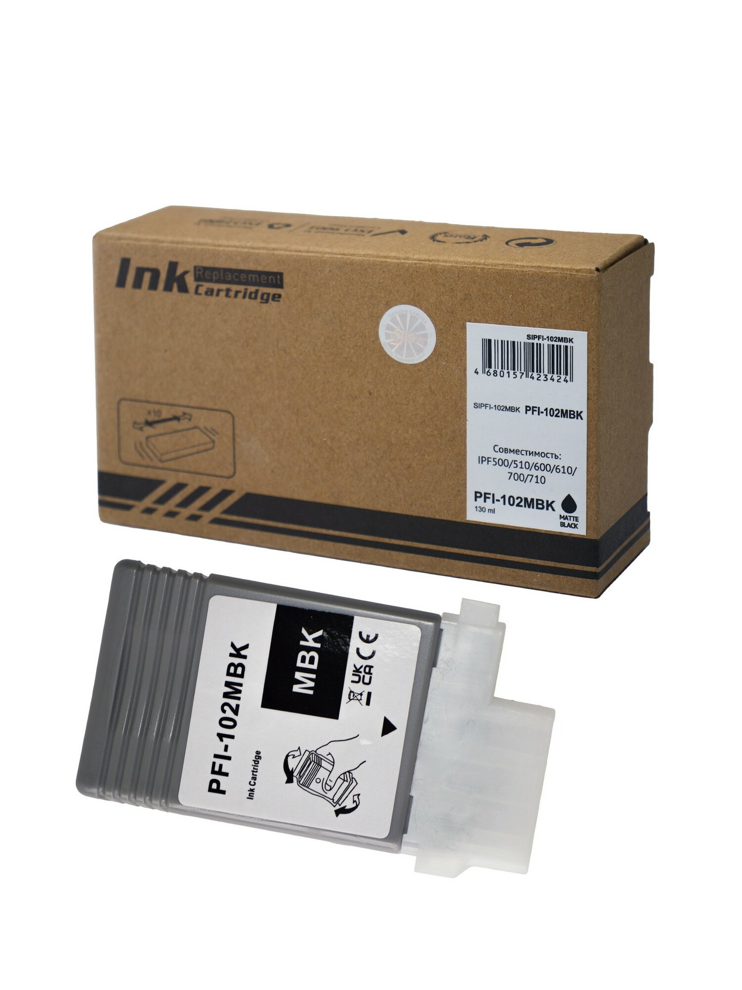 Струйный картридж Sakura 0894B001  (PFI-102MBK) для Canon, черный матовый, 130 мл.