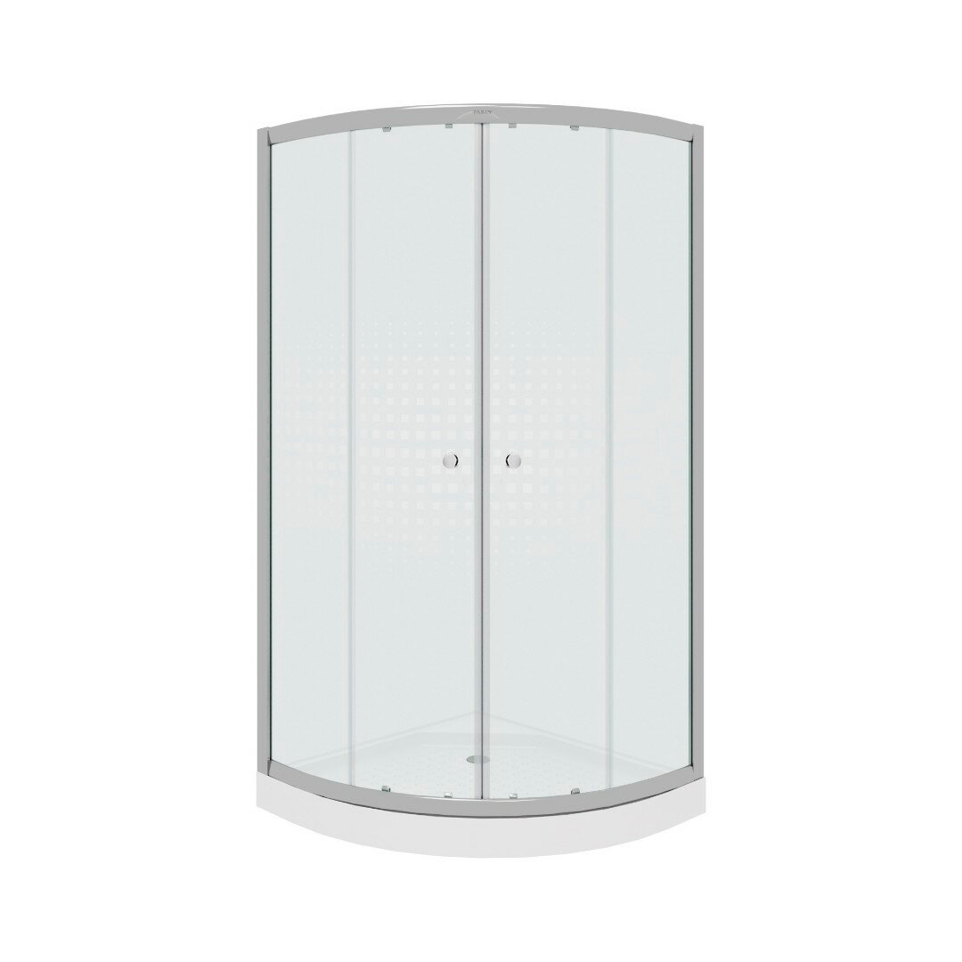 Душевой уголок Parly Z9111 90x90 стекло прозрачное с рисунком/профиль хром
