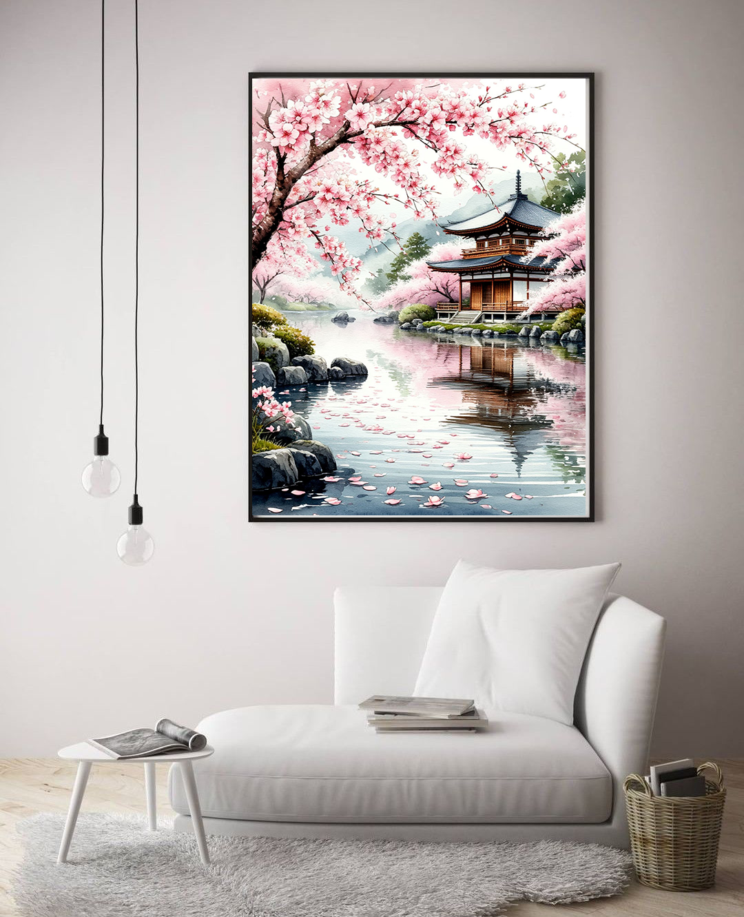 Картина на стену для интерьера "Китайская цапля" 40х50 см, холст на подрамнике, InterHobby