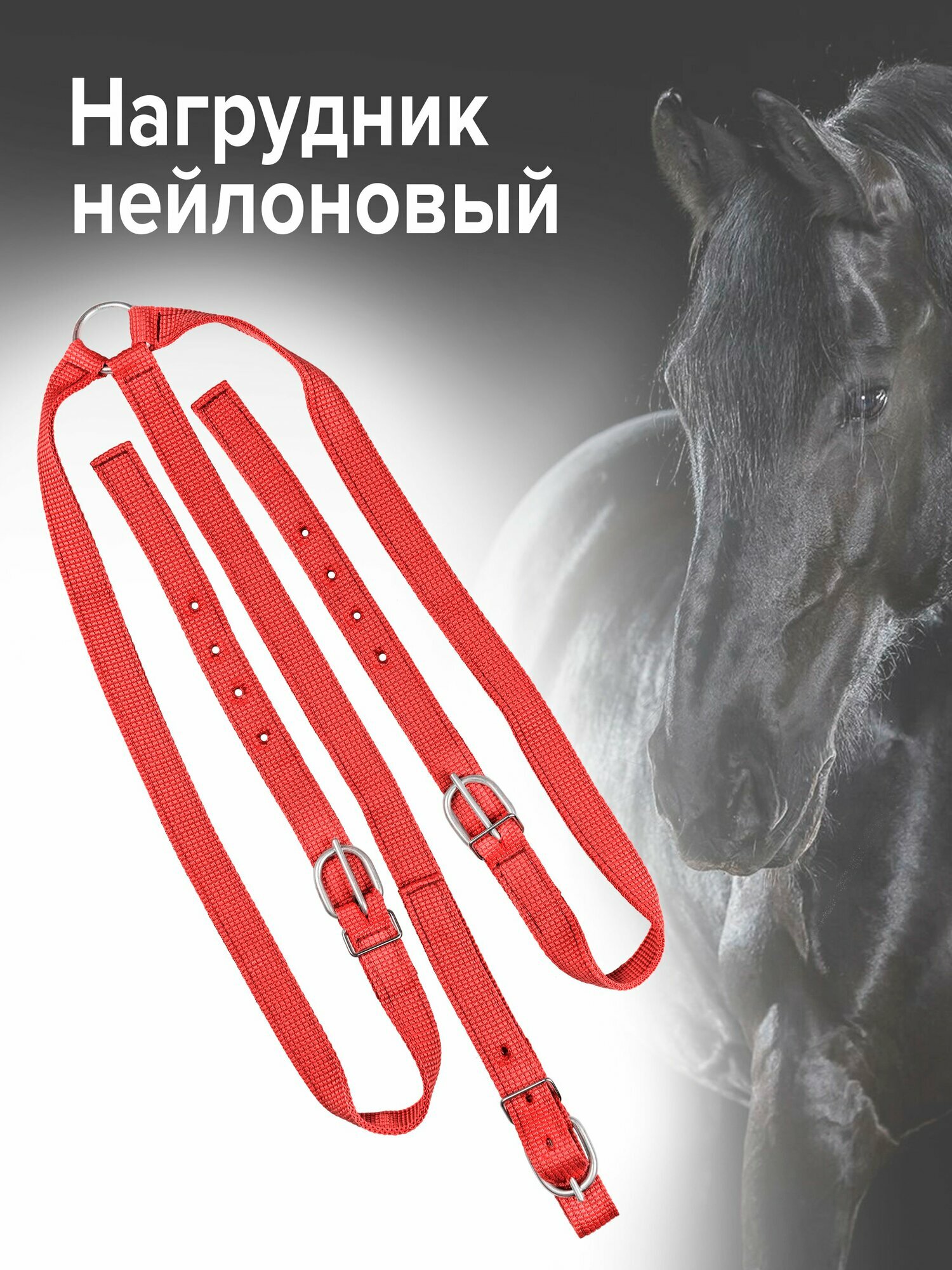 Нагрудник для лошади двойной нейлон 25 мм / REITER