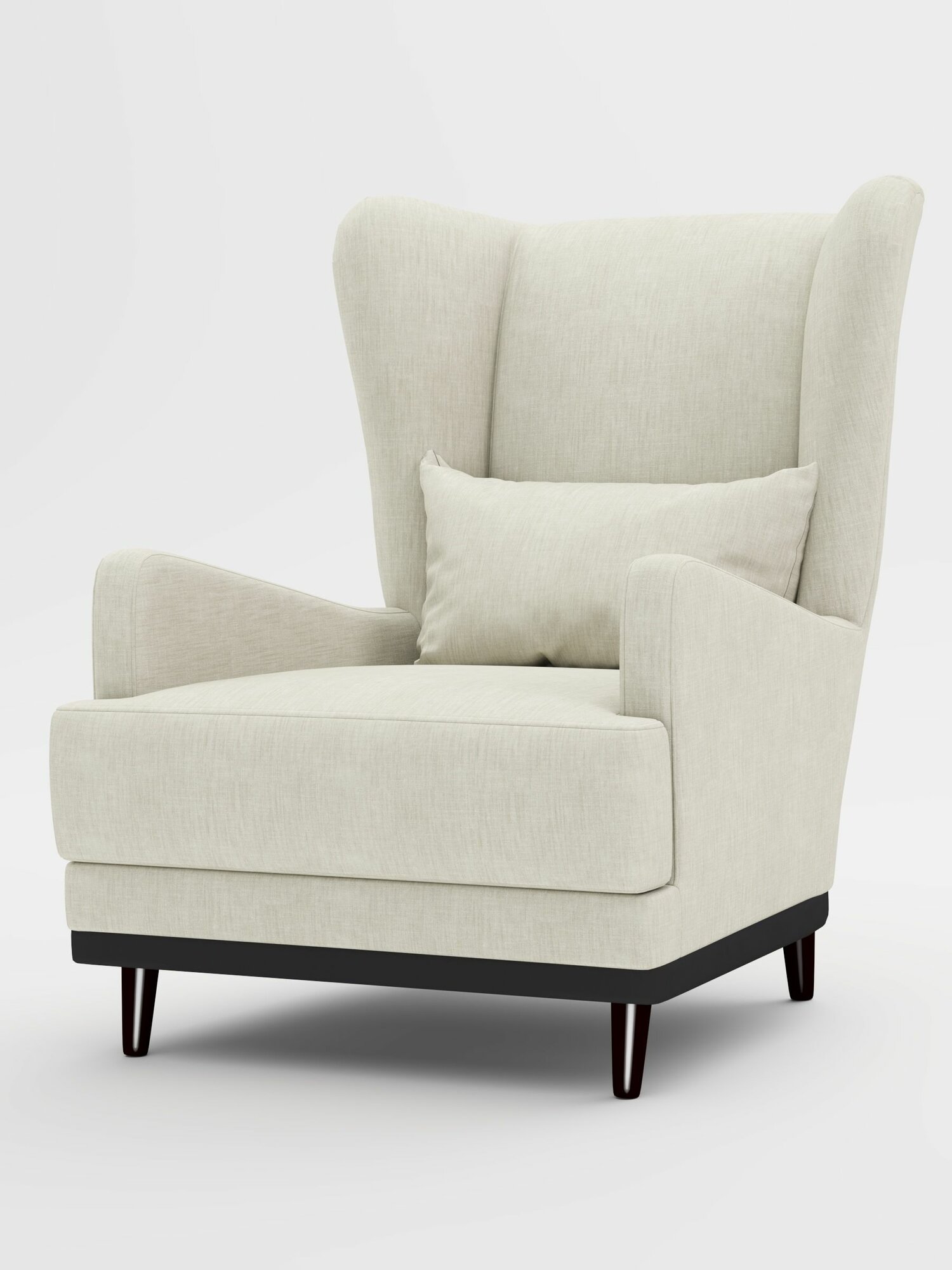 Кресло мягкое для дома, отдыха в гостиной Марсель от W&B, рогожка, цвет: бежевый