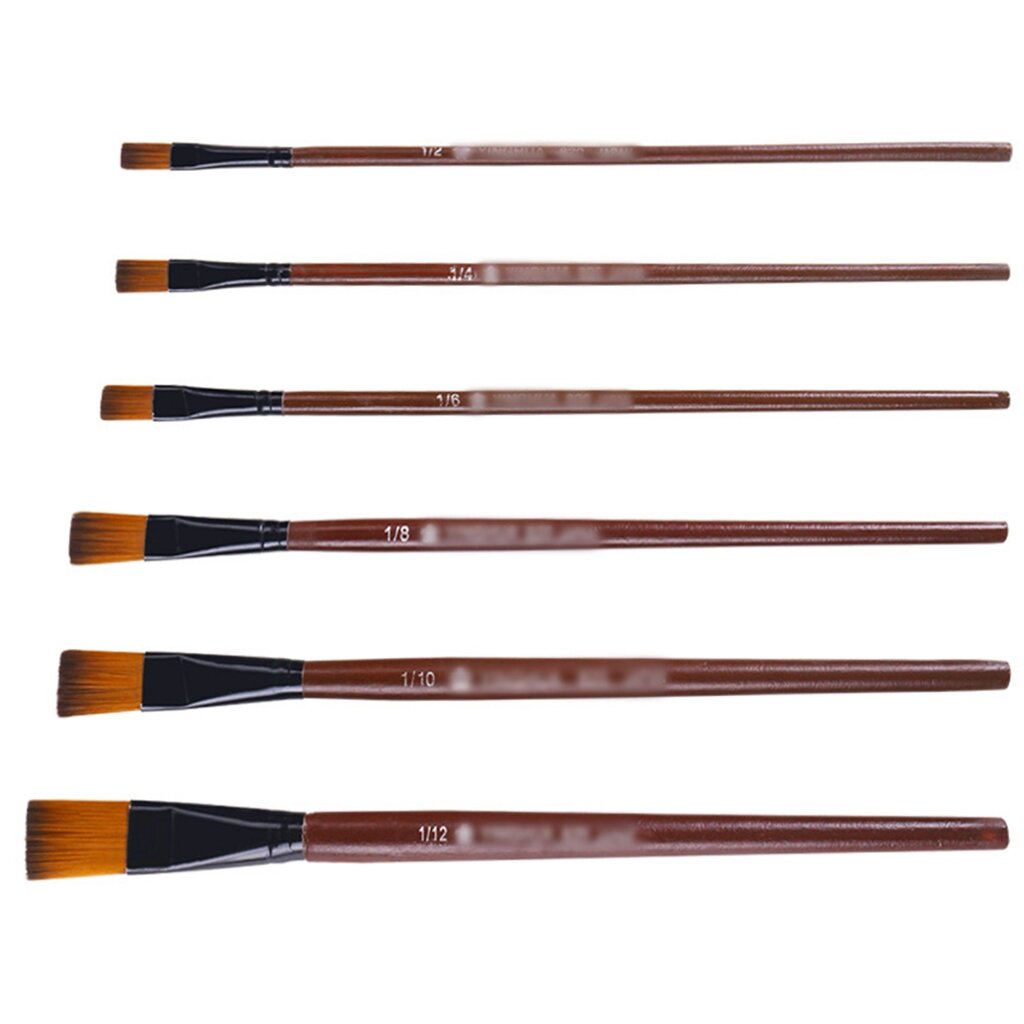 6 шт. набор кистей нейлоновая кисть для рисования волос плоская кисть художественная кисть