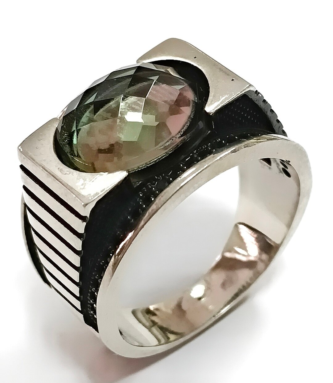 Печатка, серебро, 925 проба, султанит, фианит