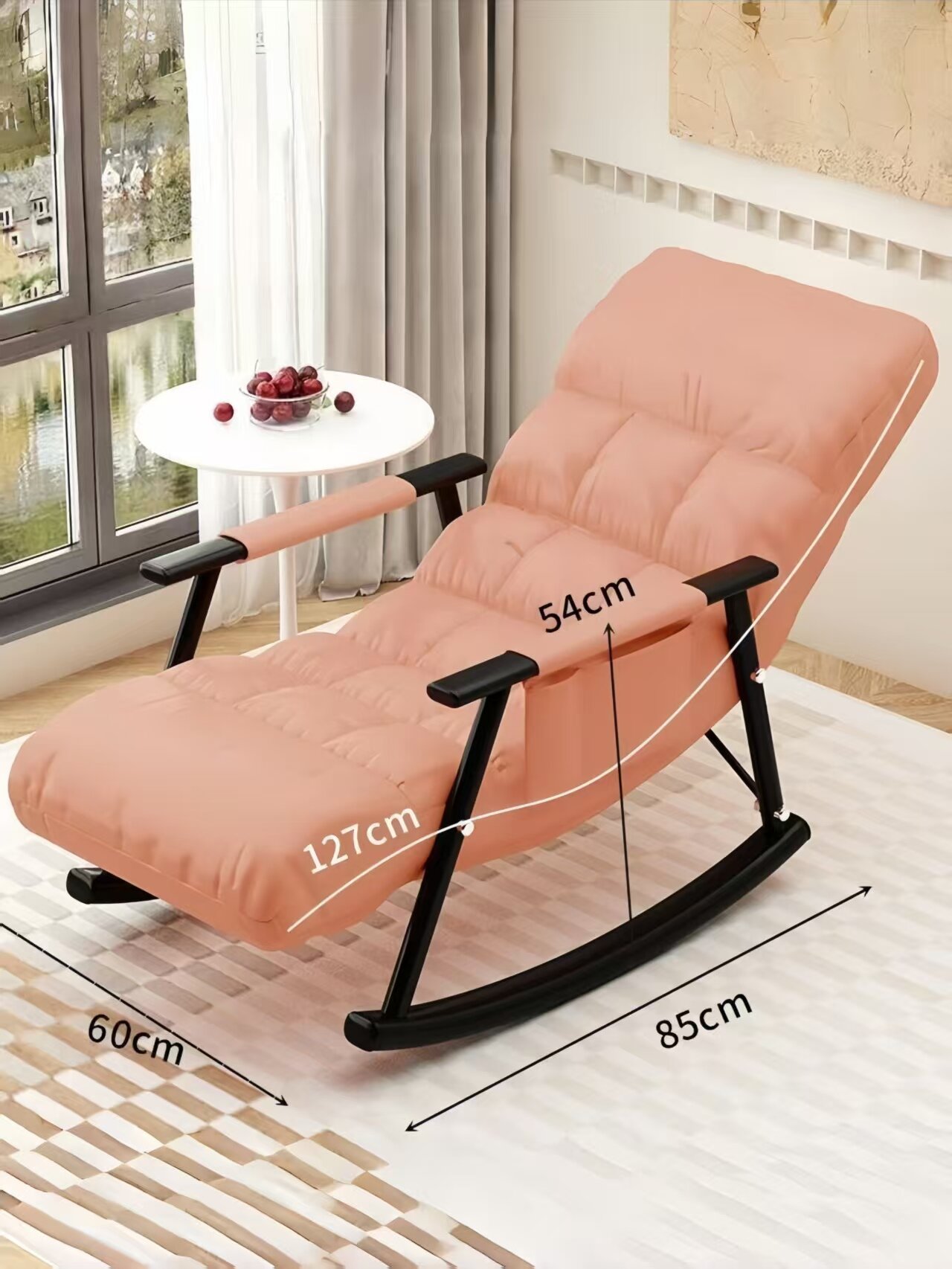 Кресло-качалка "С рабочим местом", с обивкой из искусственной замши, 55х90х115см