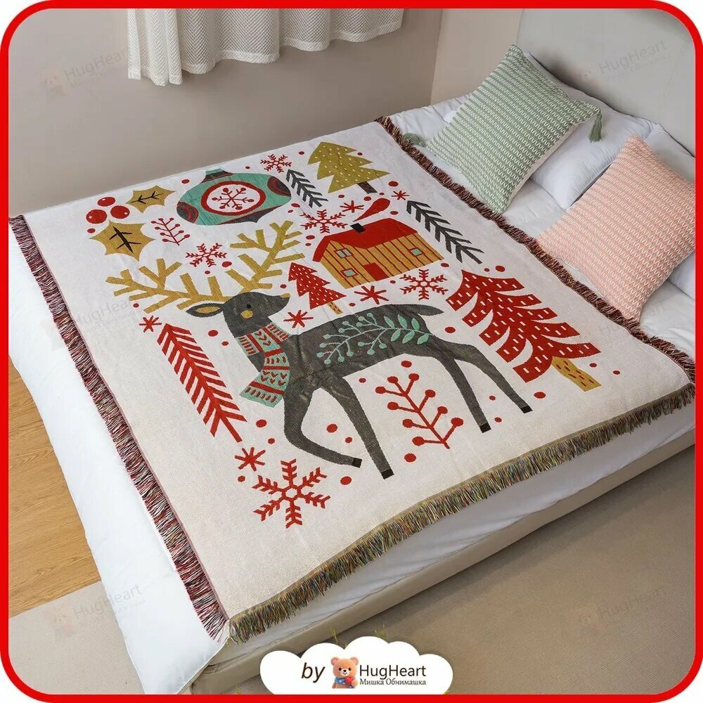 Гобелен "Рождественский олень", 160 х 130 см