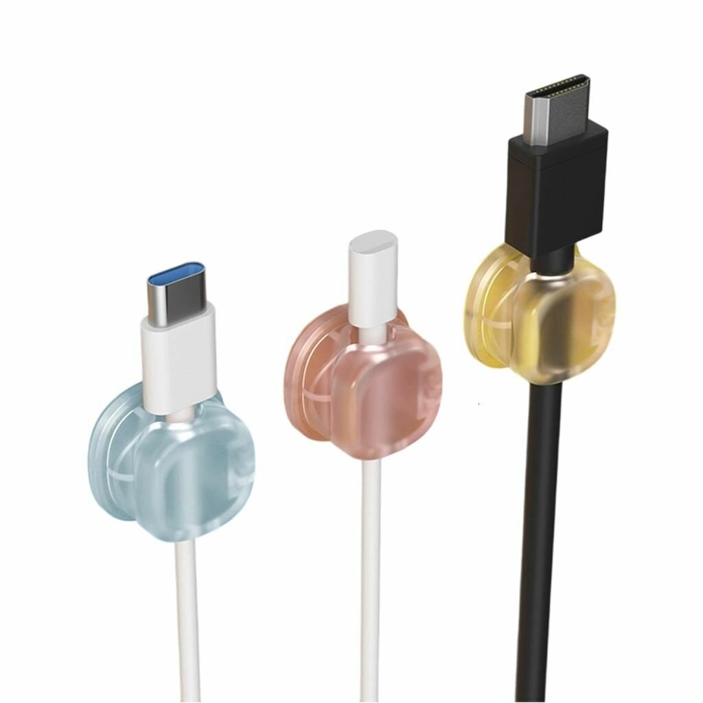 Невидимые держатели для кабелей 3 шт. Органайзеры для проводов для дома, офиса, машины, Прозрачный цвет