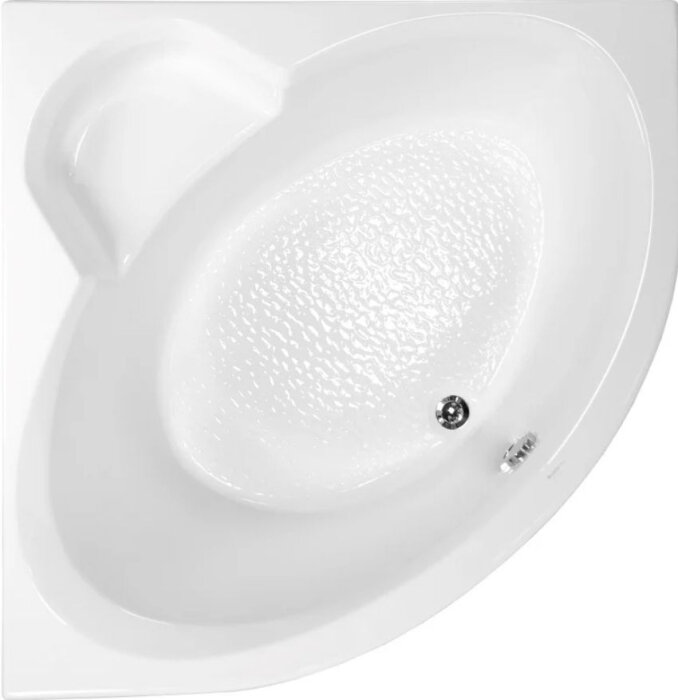 Акриловая ванна Vagnerplast Catalina mini VPBA125CTM3X-04 без опоры 125x125 см, угловая, пристенная, белая, четверть круга, с сиденьем