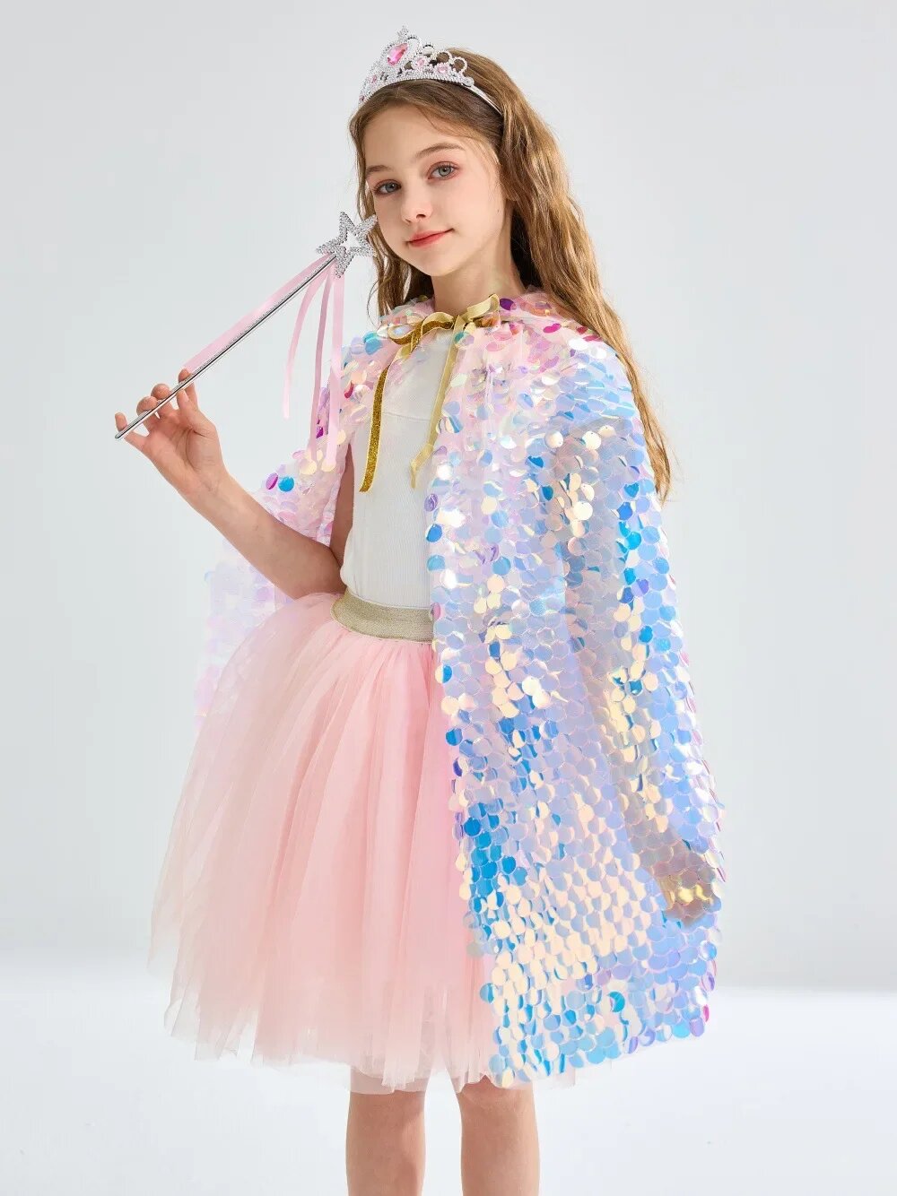 Русалка Ариэль, карнавальный костюм принцессы, платье с мультяшным принтом для девочек, детская карнавальная одежда на Хэллоуин, день рождения