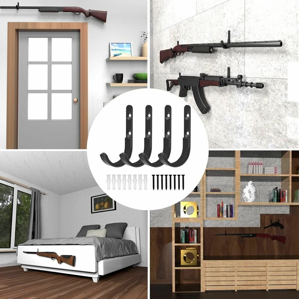 Стойки для оружия, держатели, крючки для настенного хранения пистолеты винтовка дробовик АК47и лук Черный 2шт
