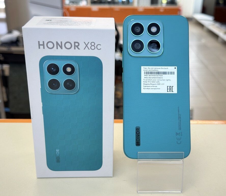 Смартфон HONOR X8C 6/128 ГБ Global, Dual nano SIM, зеленый, Б/У, Уценка, На гарантии