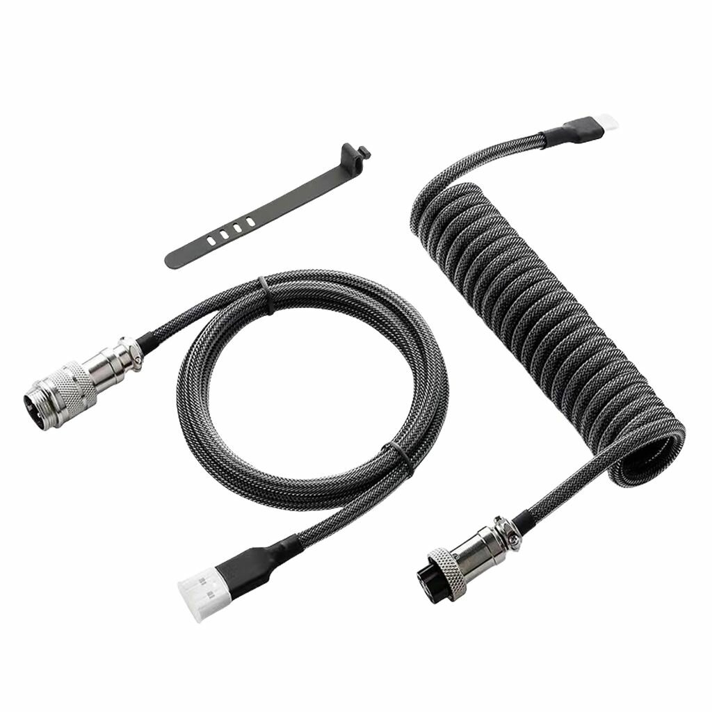 (1 комплект) USB-кабель для механической клавиатуры карбоново-черный