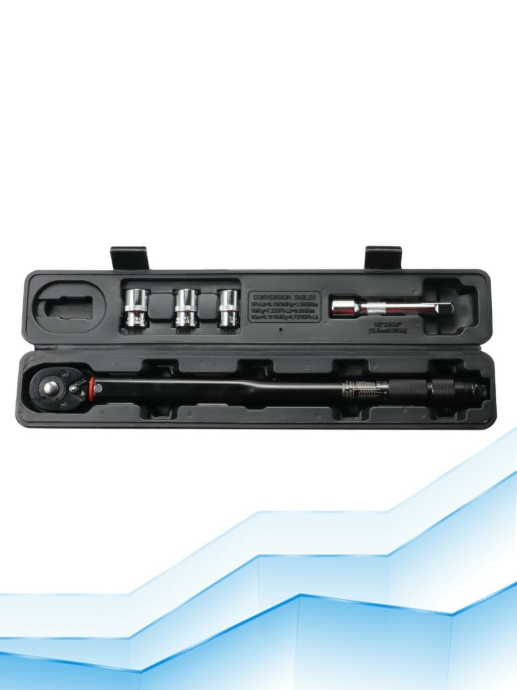 Двусторонний реверсивный ключ-динамометр, набор из 5 частей