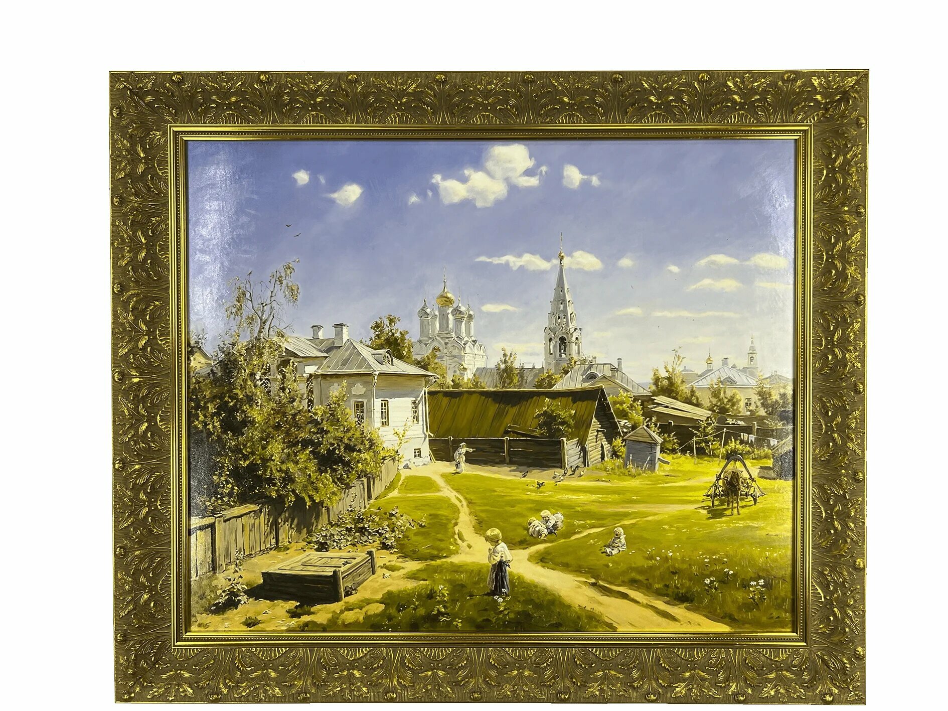 Копия картины Василия Поленова "Московский дворик" 65х80 см.