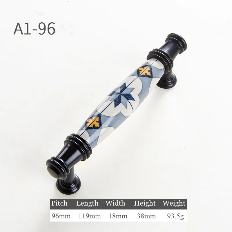 Керамические ручки для шкафов Blue Flower A1-96