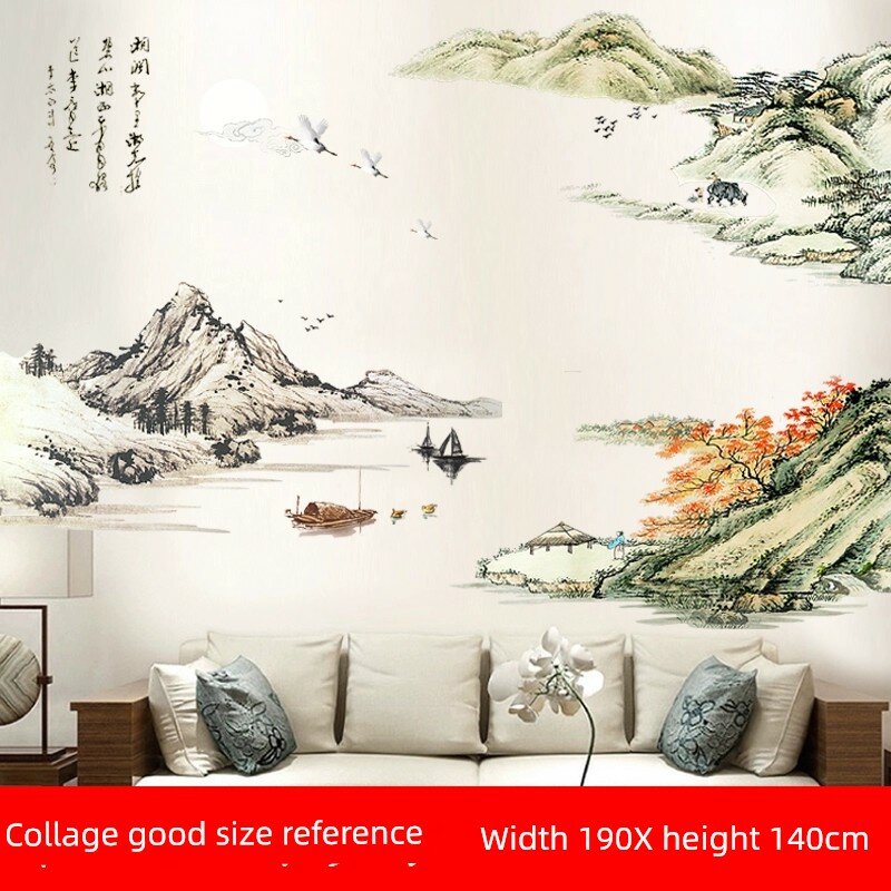Наклейки на стену в китайском стиле, самоклеящиеся, для спальни, теплый китайский стиль, наклейки на стену для