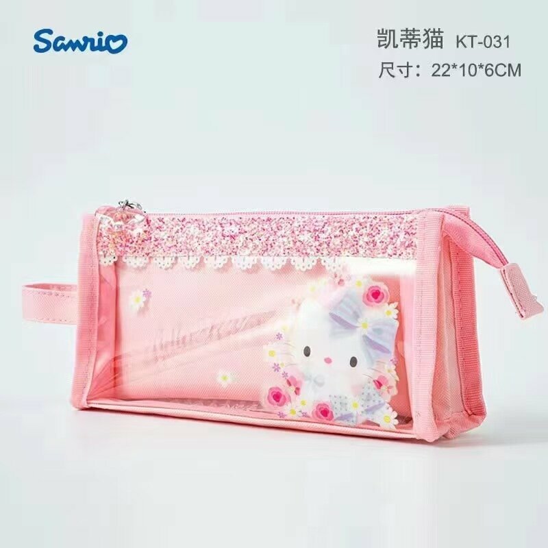 Пенал Hello Kitty Kuromi Sanrio, откидная планка, фиолетовый, для девочек