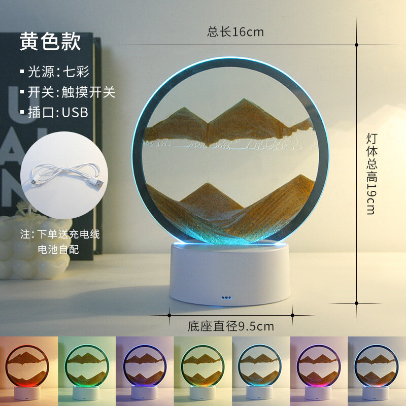 Креативный песочные часы с подсветкой, арт-орнамент для гостиной, ТВ-шкафа, винного шкафа, подарок на новоселье, настольная лампа, ночник