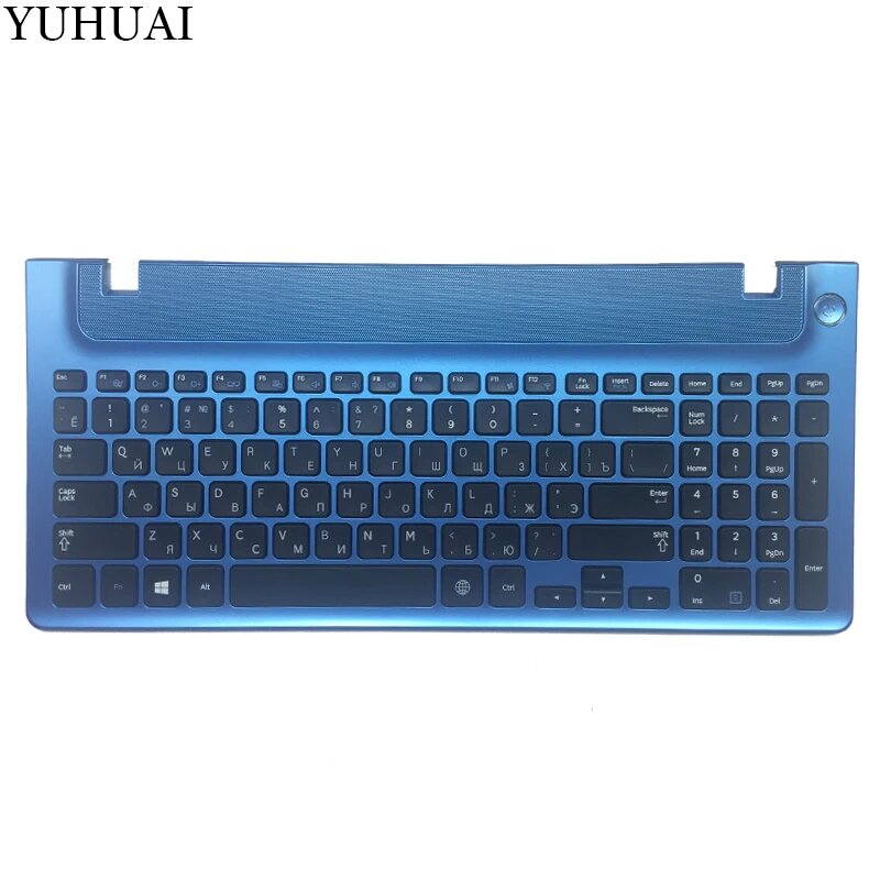 Клавиатура OPQRS русская синяя для Samsung NP355E5C NP355V5C NP300E5E NP350E5C NP350V5C