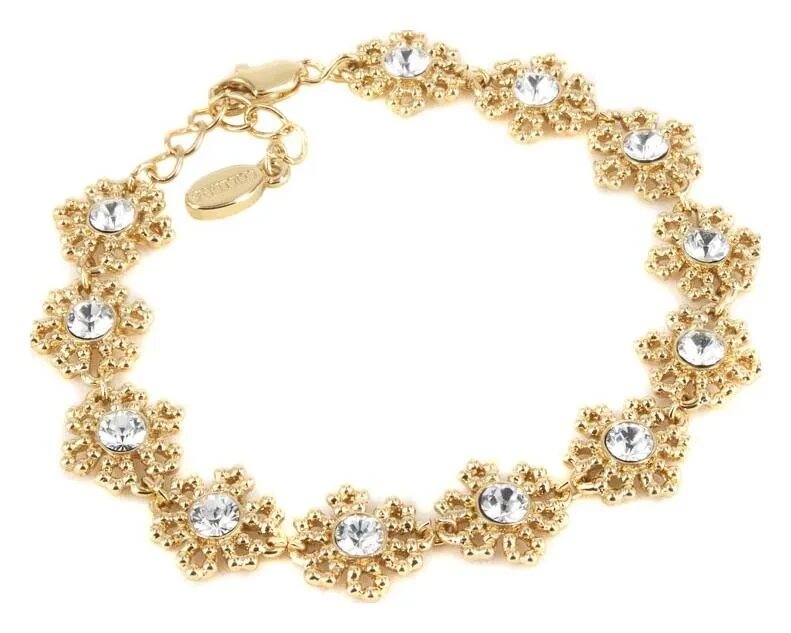 Браслет-нить Karpinski, Swarovski Zirconia, 1 шт., золотистый — фото 1