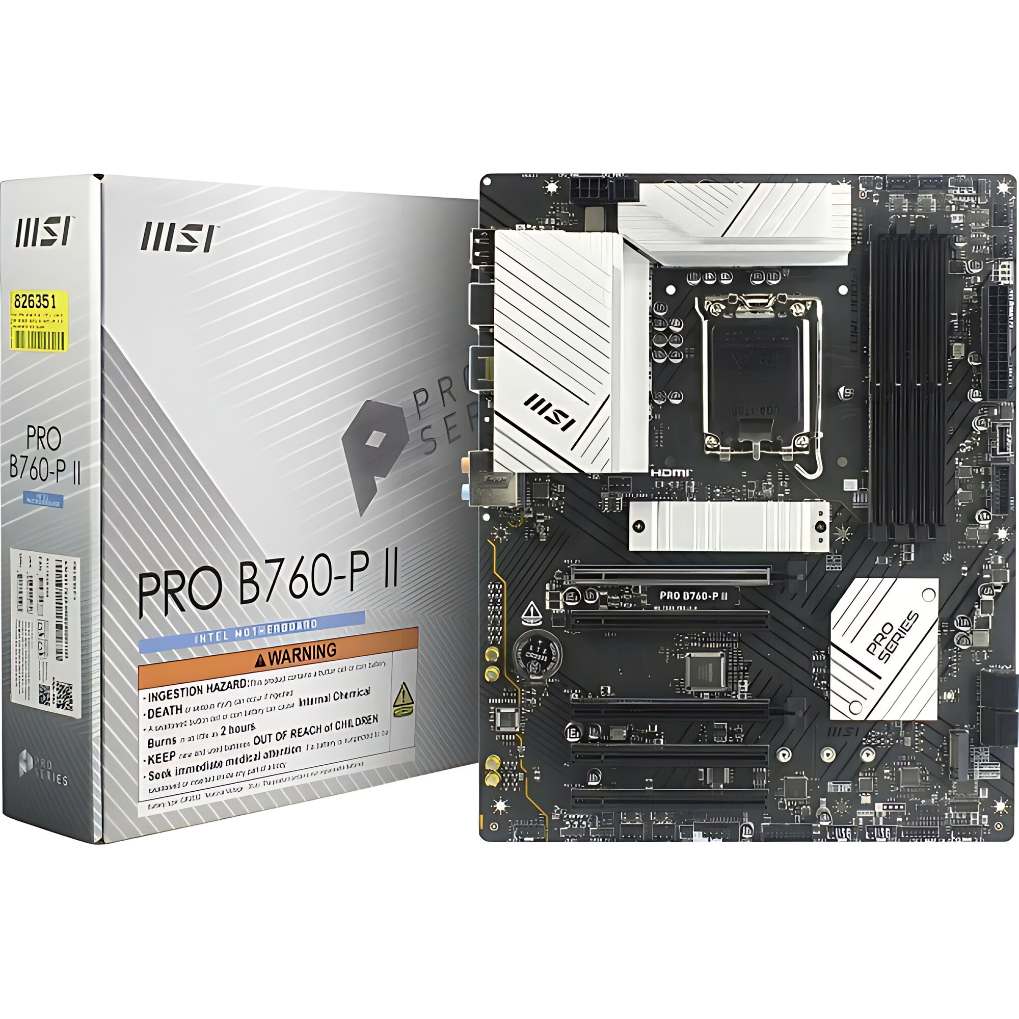 Материнская плата MSI PRO B760-P II (LGA1700/B760/4xDDR5/5xPCI-Ex16/2xM.2/SB7.1/GLAN/BT/HDMI/DisplayPort/ATX)