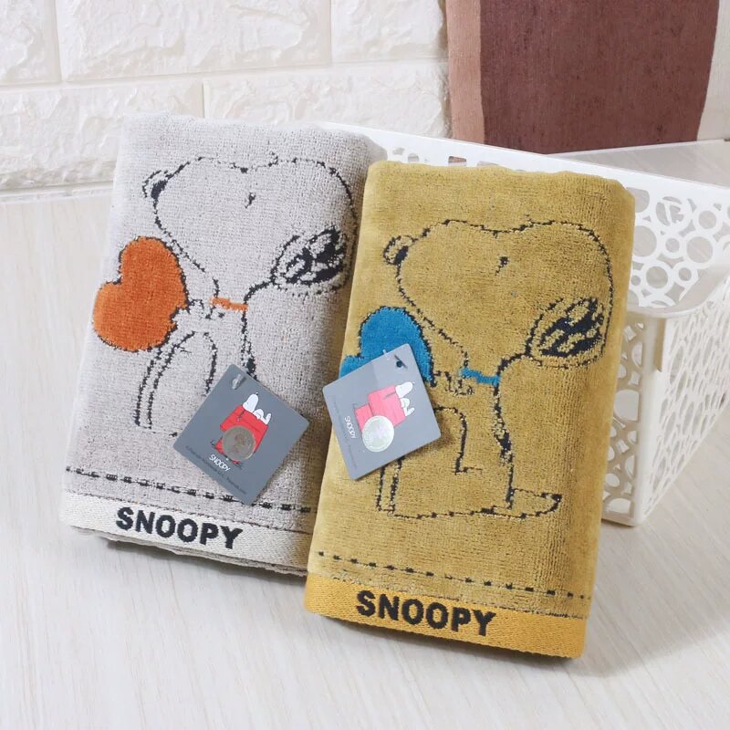 Полотенце из чистого хлопка Gold/Snoopy, утолщенное полотенце для лица из хлопкового атласа, мягкое, толстое,