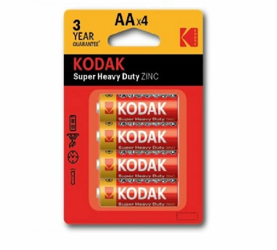 Батарейка AA R6 (Kodak) (4шт.) SUPER HEAVY DUTY Zinc