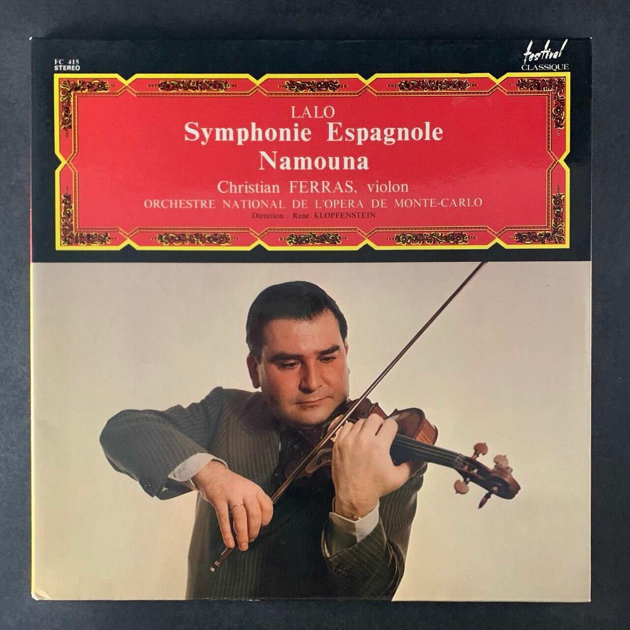 Lalo - Christian Ferras, Orchestre National De L Opera De Monte-Carlo, Rene Klopfenstein - Symphonie Espagnole / Namouna (б/у виниловая пластинка, LP)