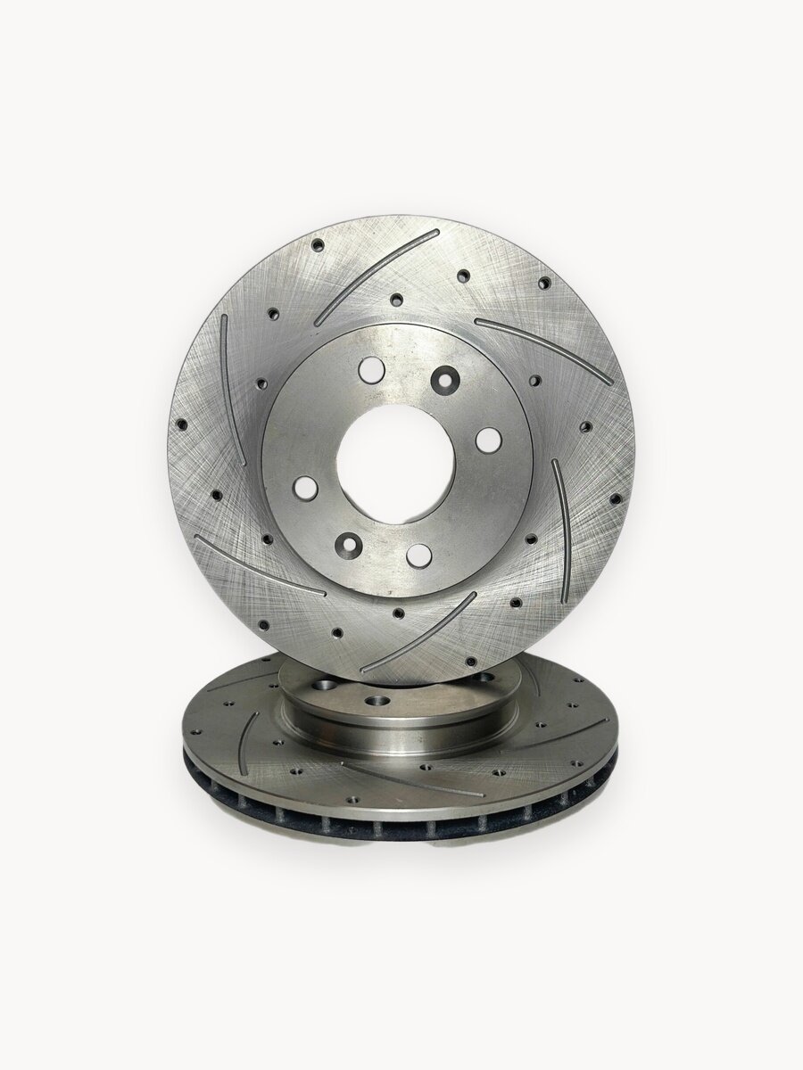 Диски тормозные передние АТС-SPORT с перфорацией для KIA RIO, HYUNDAI SOLARIS. HYUNDAI I20