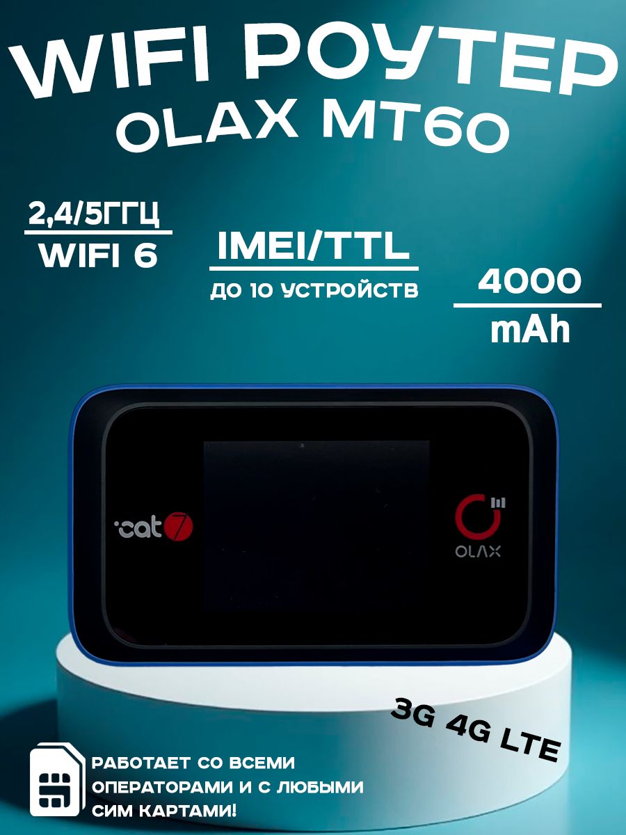 Карманный роутер wi-fi MT60 c сим картой в подарок!