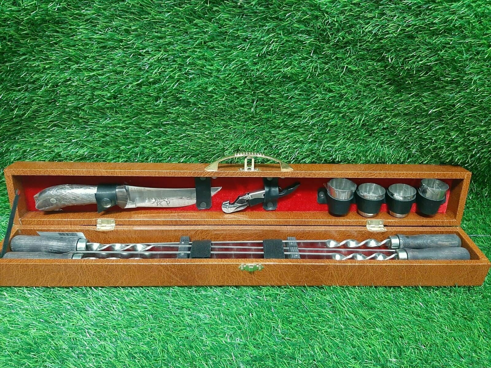 Подарочный набор "Шашлычник" в коричневом кейсе