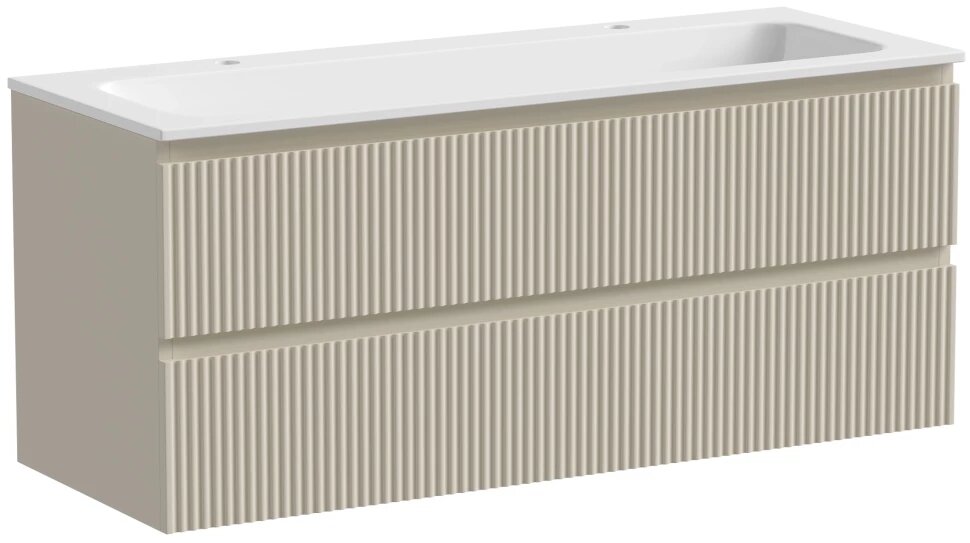 Тумба с раковиной бежевый матовый 121 см Sancos Snob R SNR120CE + CN7016