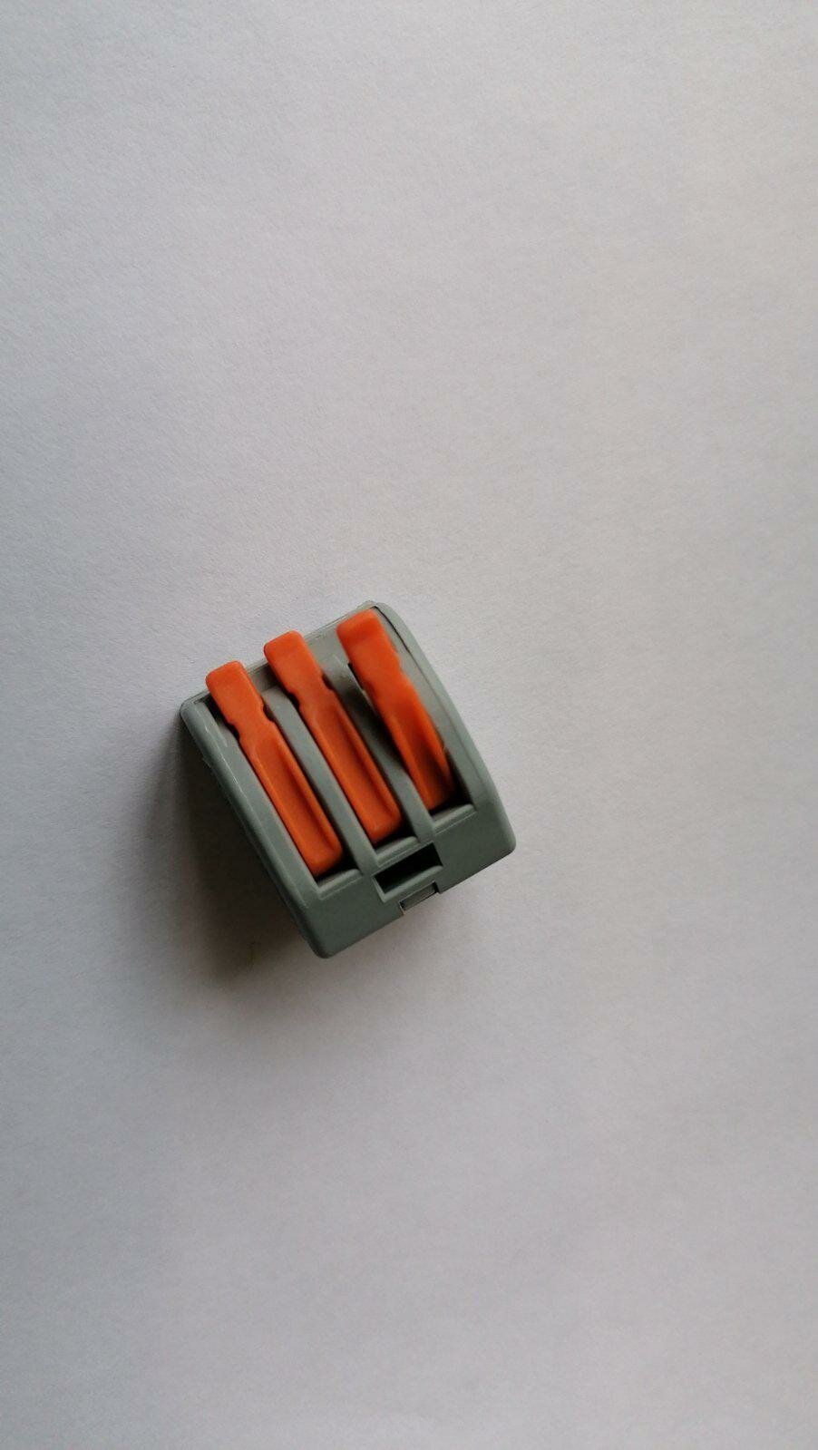 Клемма безвинтовая 3х-контатктная с рычагом (100 шт)