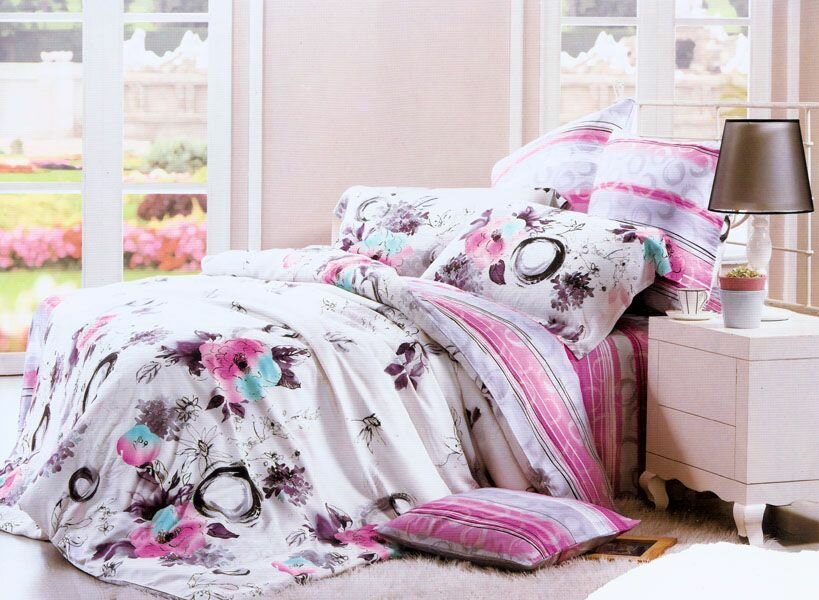 DOMITEX : Постельное белье домитекс тенсел (лиоцель) цветной Агра Евро, наволочки 50х70см