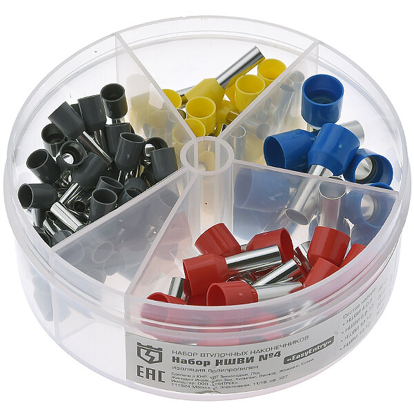 Набор 79492 НШВИ №4 втулочных наконечников 1х4-1х16мм2 (100шт) (КВТ)