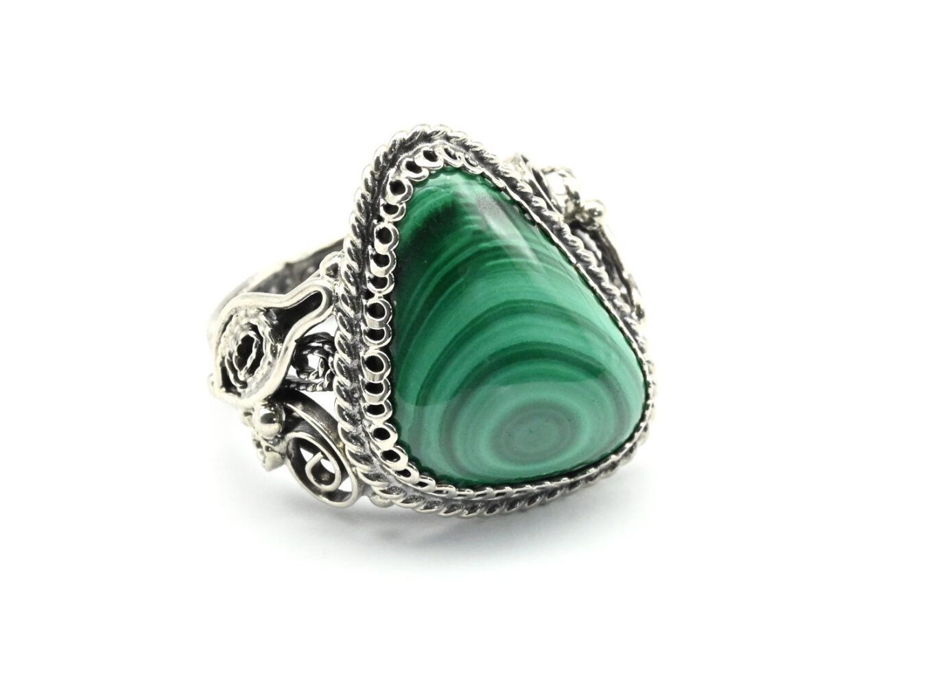 Кольцо, малахит