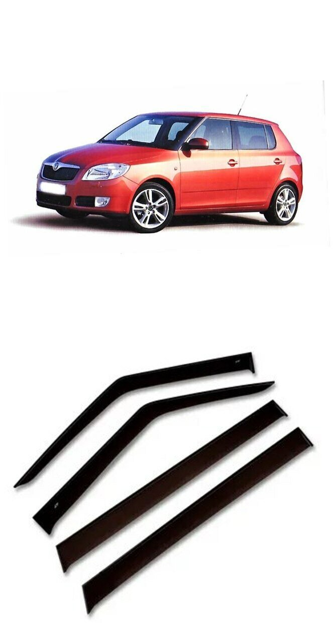 Дефлекторы боковых окон SKODA Fabia Шкода Фабия 5дв. хетчбек (2007-2010)