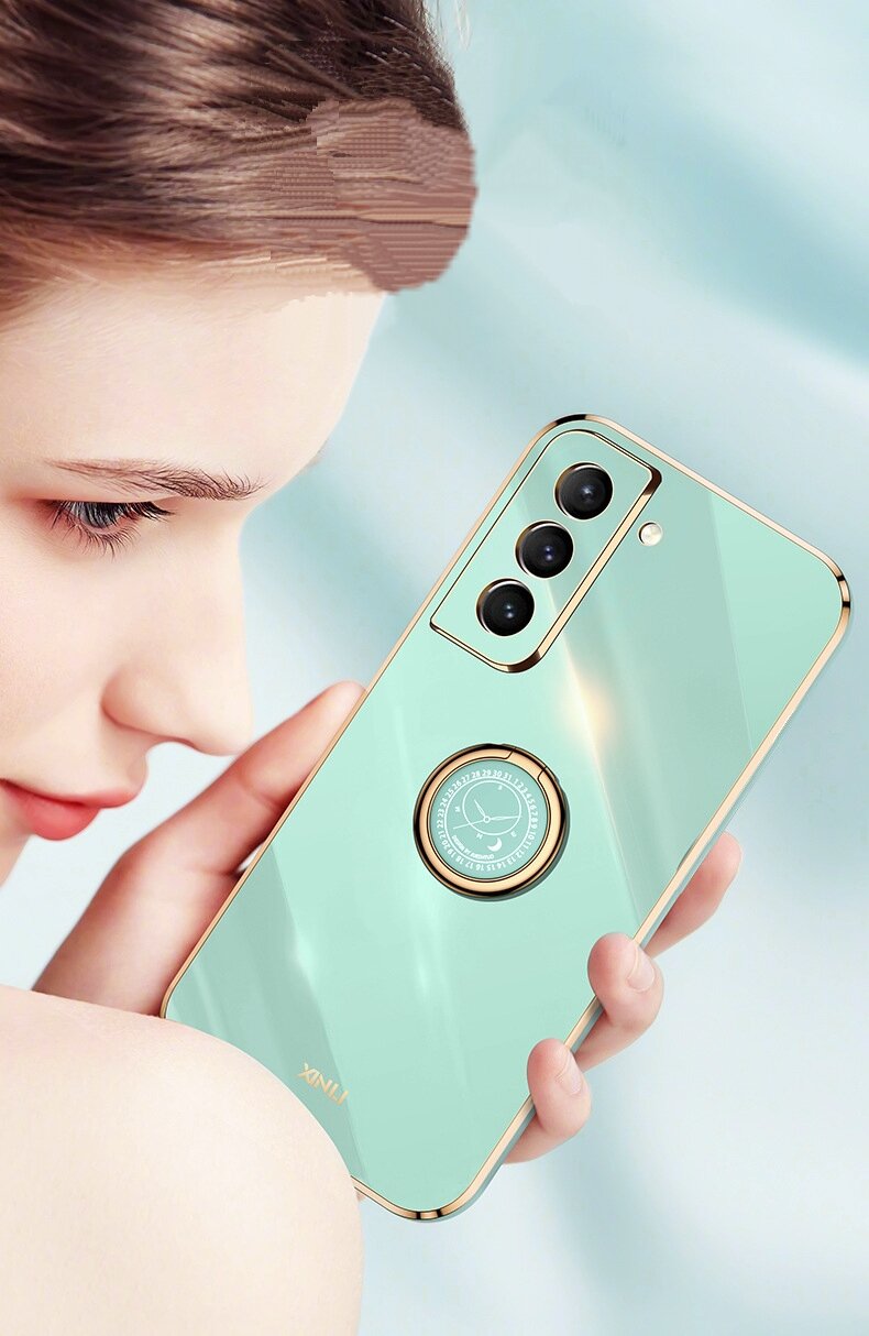 Чехол MyPads "Metallo e vetro", для Samsung S23FE, ультратонкий, гальваническое покрытие, зеленый