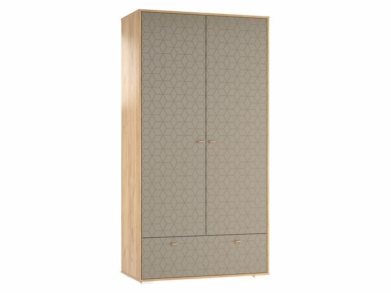 Шкаф распашной для одежды "Монс" 104х200х50 Дуб крафт золотой / Мокко