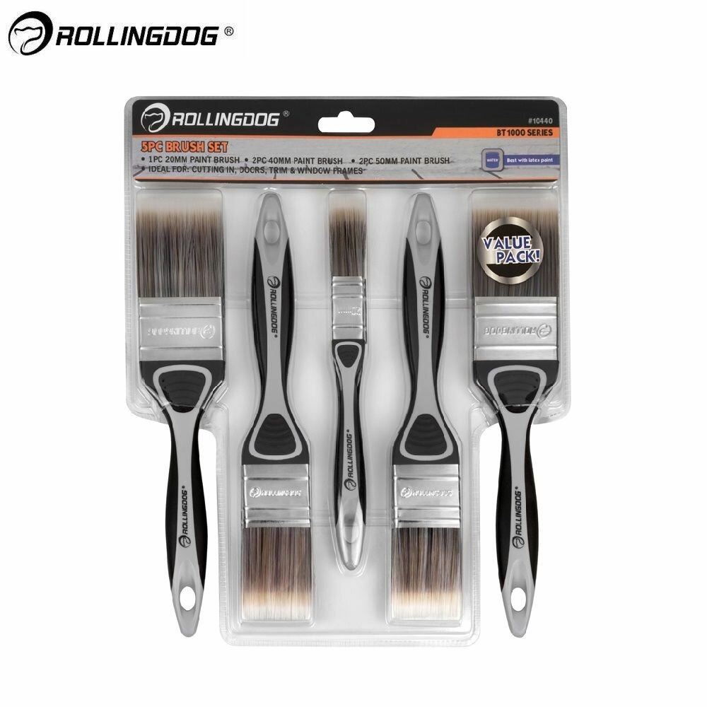 Набор кистей Rollingdog BT1000 20/40/40/50/50мм, полиэстер, серия Professional, арт.10440