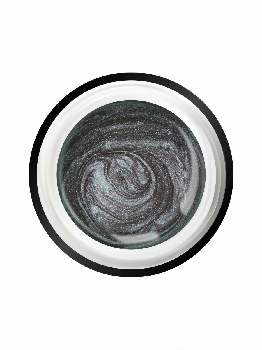 Nail Club Гель-краска с шиммером и с липким слоем GO-87 Black Pearl