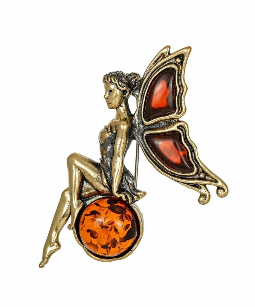 Брошь, янтарь