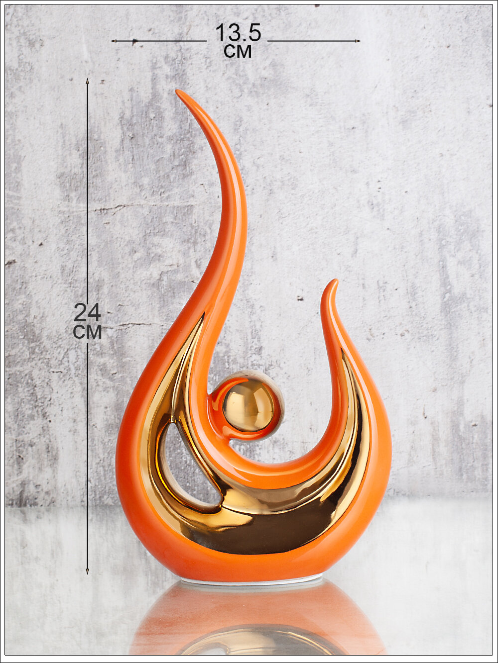 Статуэтка Жемчужина (оранжевая малая) 24х13 см