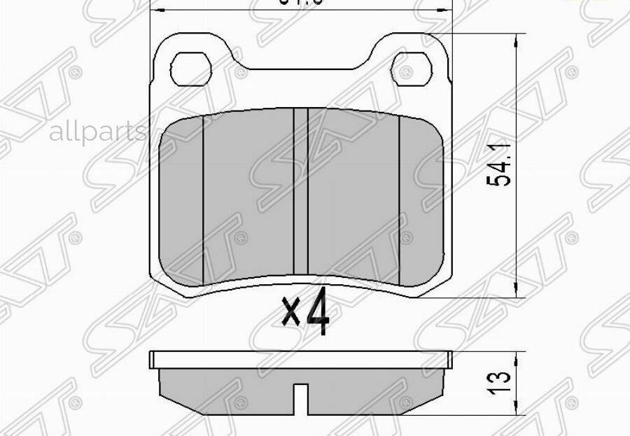 SAT ST-A0004209820 Колодки тормозные (Сзади) Mercedes-Benz C-Class 93-01 / E-Class 84-95