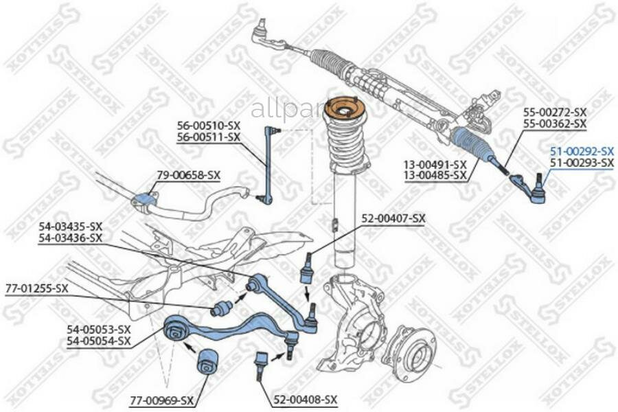 STELLOX 5100292SX наконечник рулевой левый!\ BMW E90/E91/E87 04>