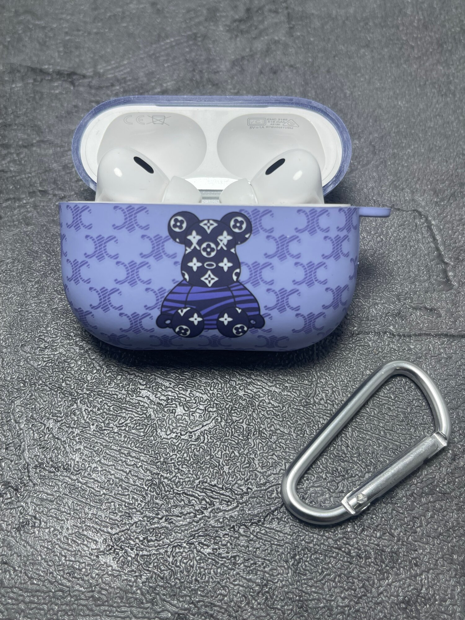 Чехол Luxo для беспроводных наушников AirPods Pro2 , ударопрочный , с карабином