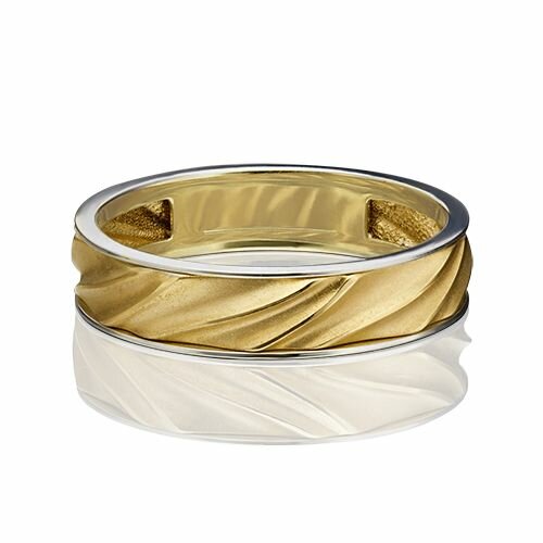 Кольцо обручальное, комбинированное золото, 585 проба, родирование