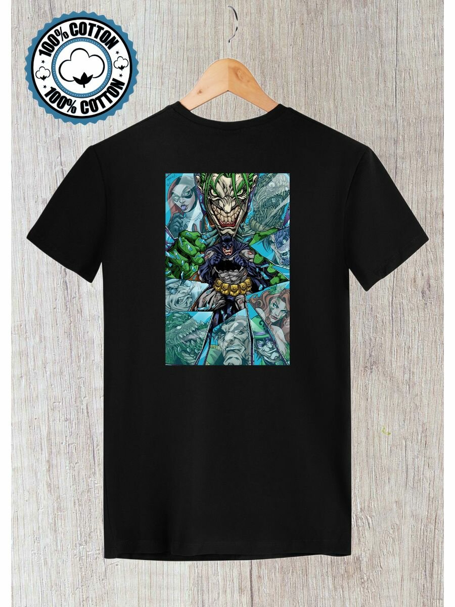 Футболка бэтмен разбивает стекло и джокер