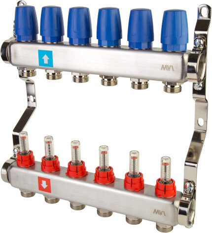 Коллекторная группа со встроенными расходомерами в сборе из нерж. стали11 вых MVI(MS.511.06) 1/3