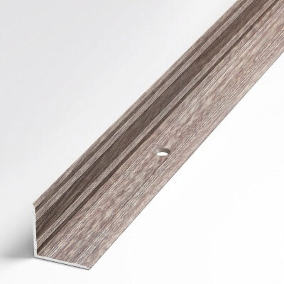 Порожек для напольных покрытий 20х20 мм, длина 0,9 м, профиль алюминиевый внутренний уголок Лука ПУ 05-1, декор дуб дымчатый 045