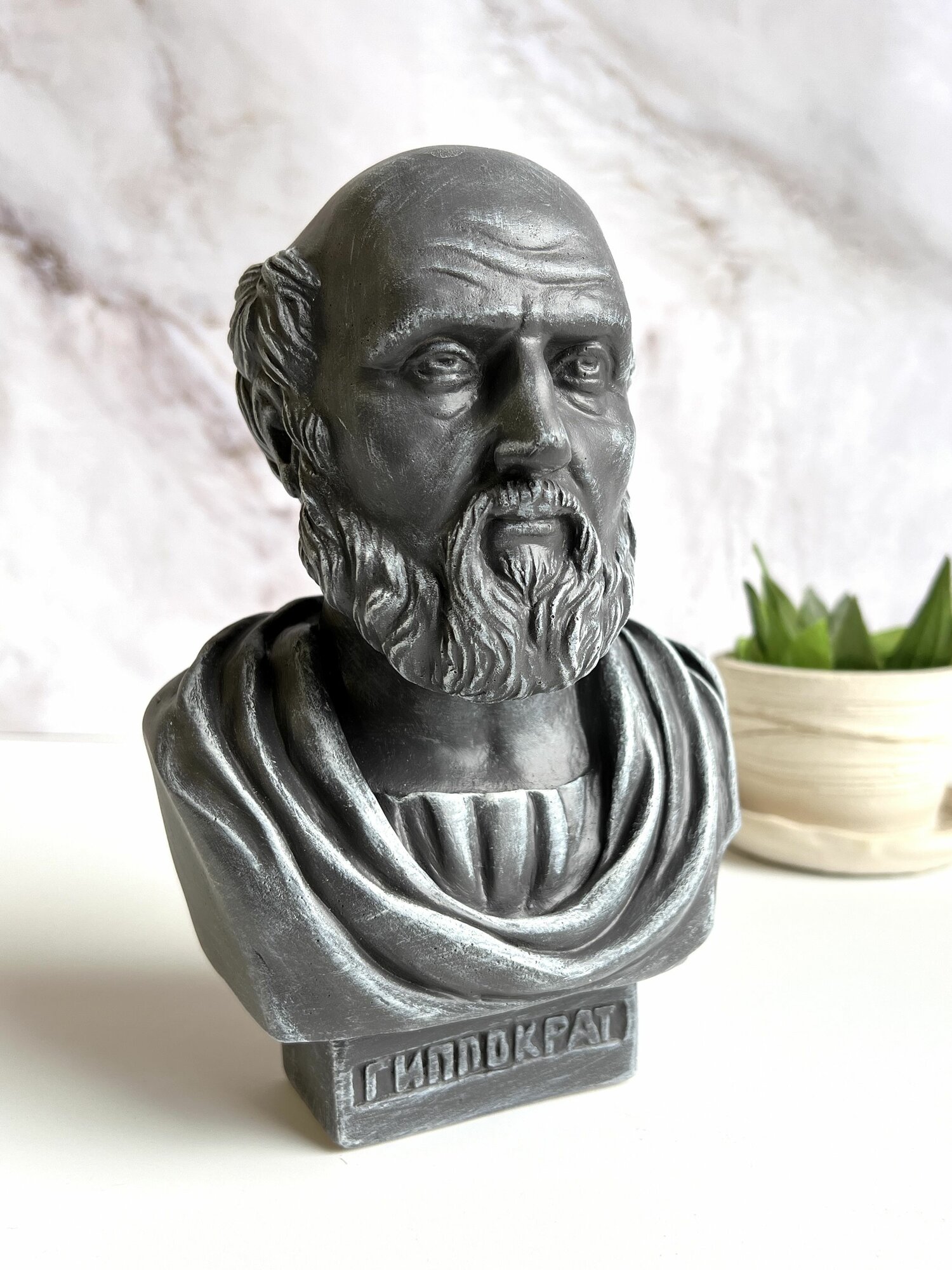 Бюст Гиппократ. Цвет серый